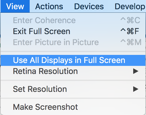 KB Parallels: How to use Fullscreen mode on Multiple Monitors?